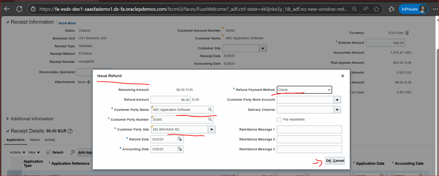 Receivable Activity - Refund - FusionERPlabs – Oracle Fusion ERP ...