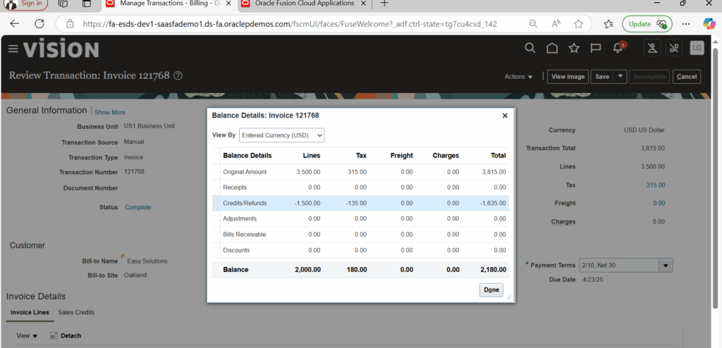 AR Transaction & Credit Memo - FusionERPlabs – Oracle Fusion ERP ...