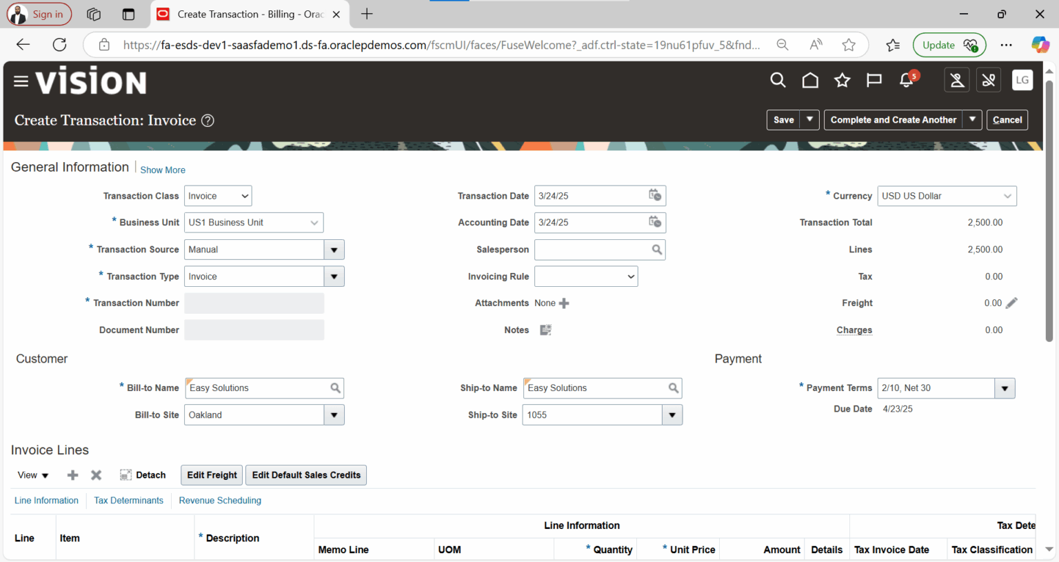 AR Transaction & Credit Memo - FusionERPlabs – Oracle Fusion ERP ...